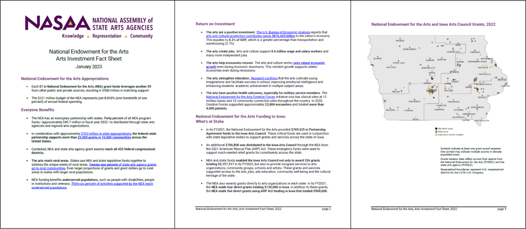 Return on Investment: The Federal Government, States and the Arts - NASAA
